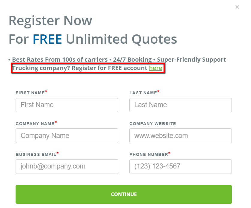 How to Sign Up - Create Your Free Shipping Account | Freightera